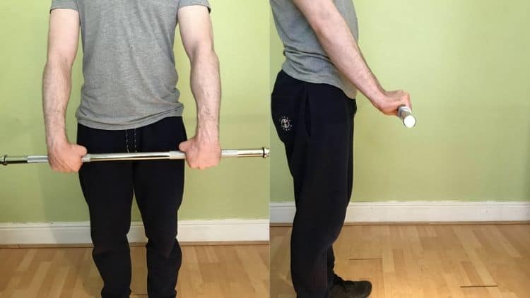 Standing Wrist Curl With A Barbell Forearm Tutorial