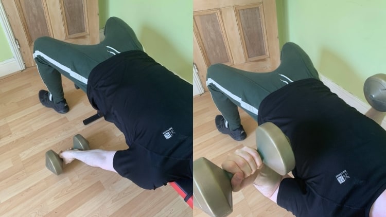 Supine Lying Bicep Curl Tutorial With Dumbbells