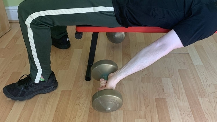 Supine Lying Bicep Curl Tutorial With Dumbbells